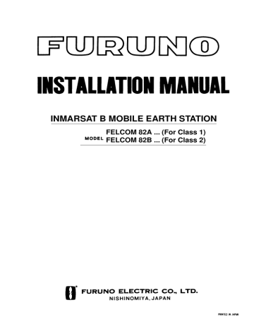 Furuno FELCOM 82B Series Installation manual | Manualzz