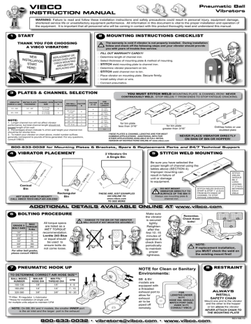 VIBCO Ball Vibrator Quick Reference Guide | Manualzz