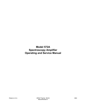Ortec 572A Amplifier Manual | Manualzz