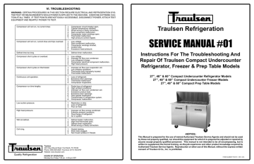Traulsen UHT48 Service manual | Manualzz