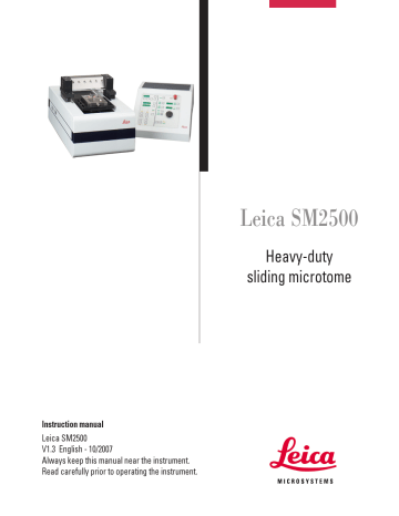 Leica SM 2500 Instruction Manual | Manualzz