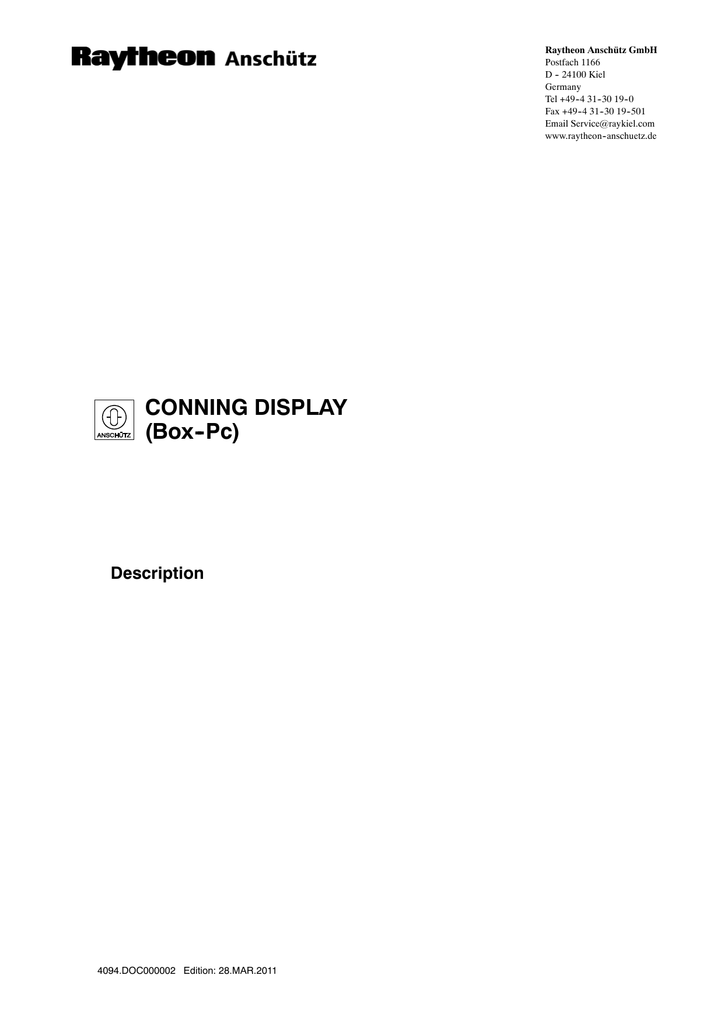 Raytheon Nautoconning Conning Display Operation Manual | Manualzz