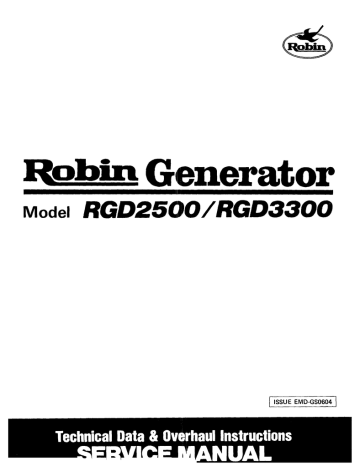 Robin Generator RGD2500/RGD3300 Service Manual | Manualzz