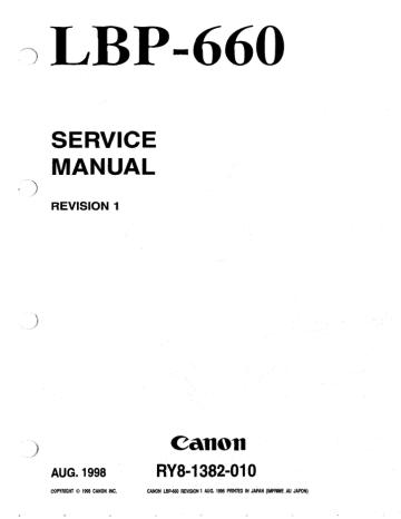 Canon LBP 660 Service Manual | Manualzz