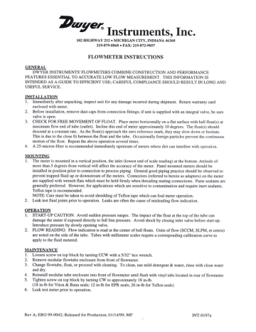 Dwyer Series DR4 Instruction Manual | Manualzz