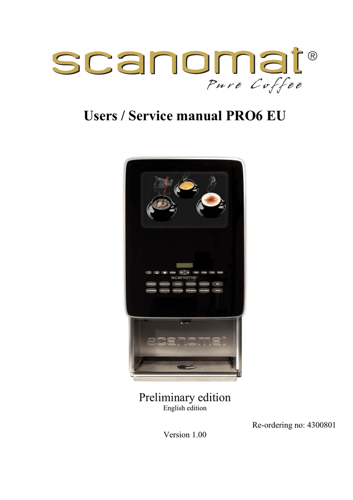 Cafe Bar SCANOMAT PRO 6EU Coffee Machine | Manualzz