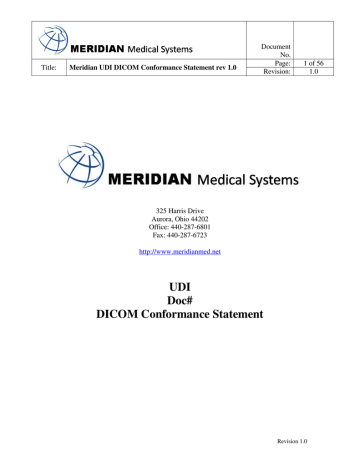 Meridian UDI DICOM Conformance Statement | Manualzz