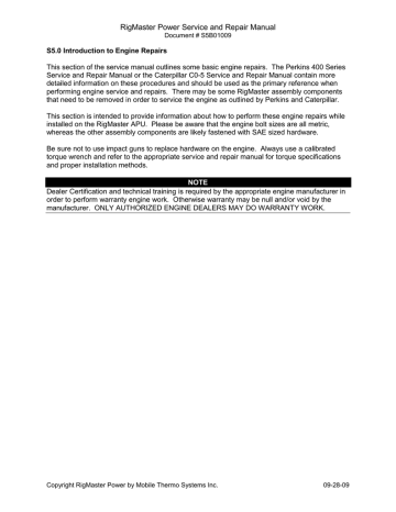 RigMaster Engine Service and Repair Manual | Manualzz