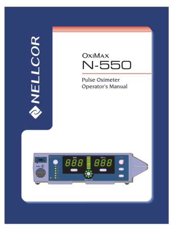 Nellcor N-550 Pulse Oximeter Operator's Manual | Manualzz