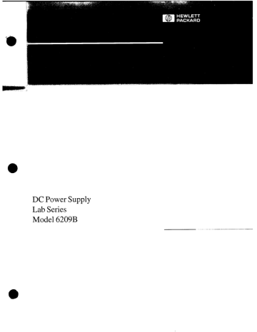Hewlett Packard Lab Series 6209B Operating and Service Manual | Manualzz