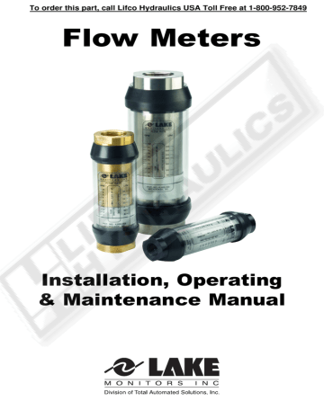 Flow Meter Installation, Operating & Maintenance Manual | Manualzz