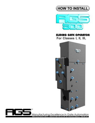 AGS 900 Sliding Gate Operator User Manual | Manualzz