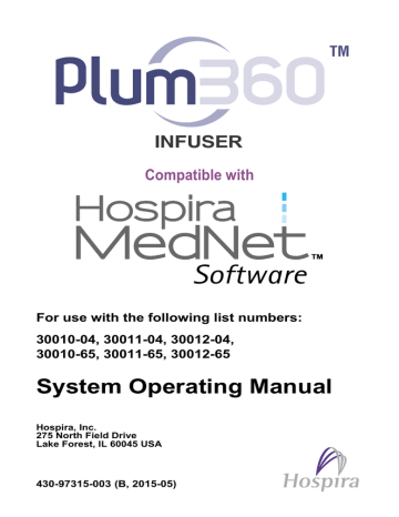 Hospira Plum 360 Infuser System Operating Manual | Manualzz