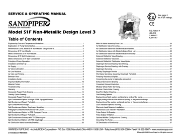air-operated double diaphragm pump S1F Non-Metallic Design Level 3 ...