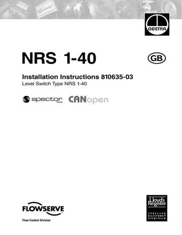 GESTRA NRS 1-40 Level Switch Installation Instructions | Manualzz
