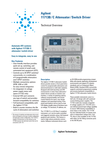 Agilent 11713B/C Attenuator/Switch Driver Datasheet | Manualzz