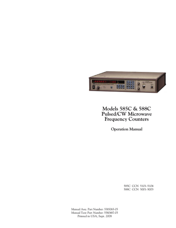 Phase Matrix 585C & 588C Pulsed/CW Microwave Frequency Counters ...