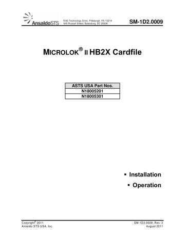 Cardfile MICROLOK II HB2X Service Manual | Manualzz