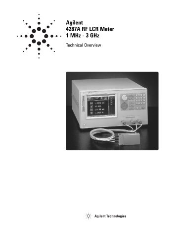 Agilent 4287A RF LCR Meter Technical Overview | Manualzz