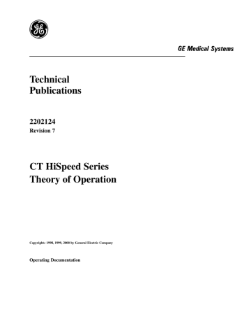 GE HiSpeed Series CT Scanner Theory of Operation | Manualzz