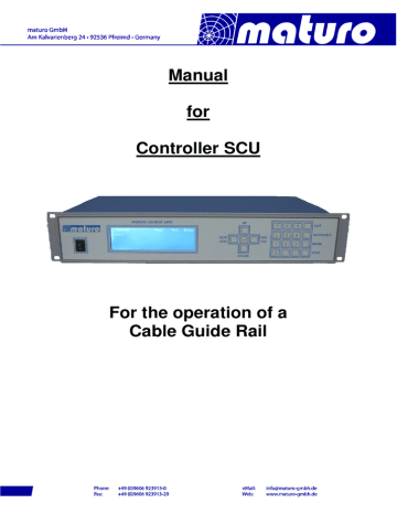 maturo Cable Guide Rail SCU Manual | Manualzz