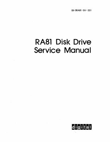 RA81 Disk Drive Service Manual | Manualzz