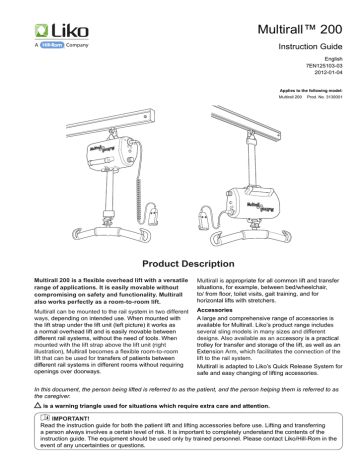 Liko Multirall 200 Instruction Guide | Manualzz