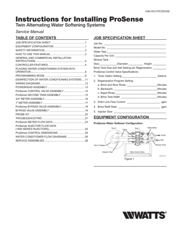 Watts ProSense Installation instructions | Manualzz