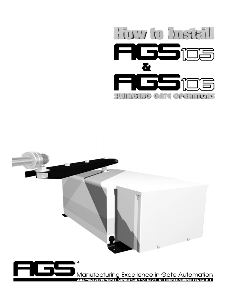 AGS 105 How To Install | Manualzz