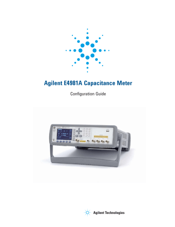 Agilent E4981A Capacitance Meter Configuration Guide | Manualzz