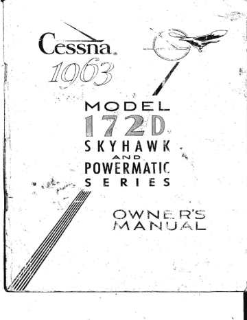 Cessna Skyhawk 172D, Powermatic 172D Owner's Manual | Manualzz