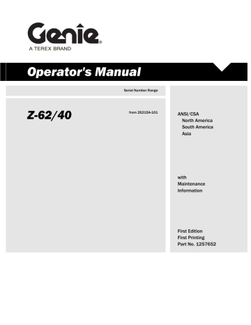 Genie Z-62 40 Operator's Manual | Manualzz