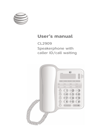 AT&T CL2909 User manual | Manualzz
