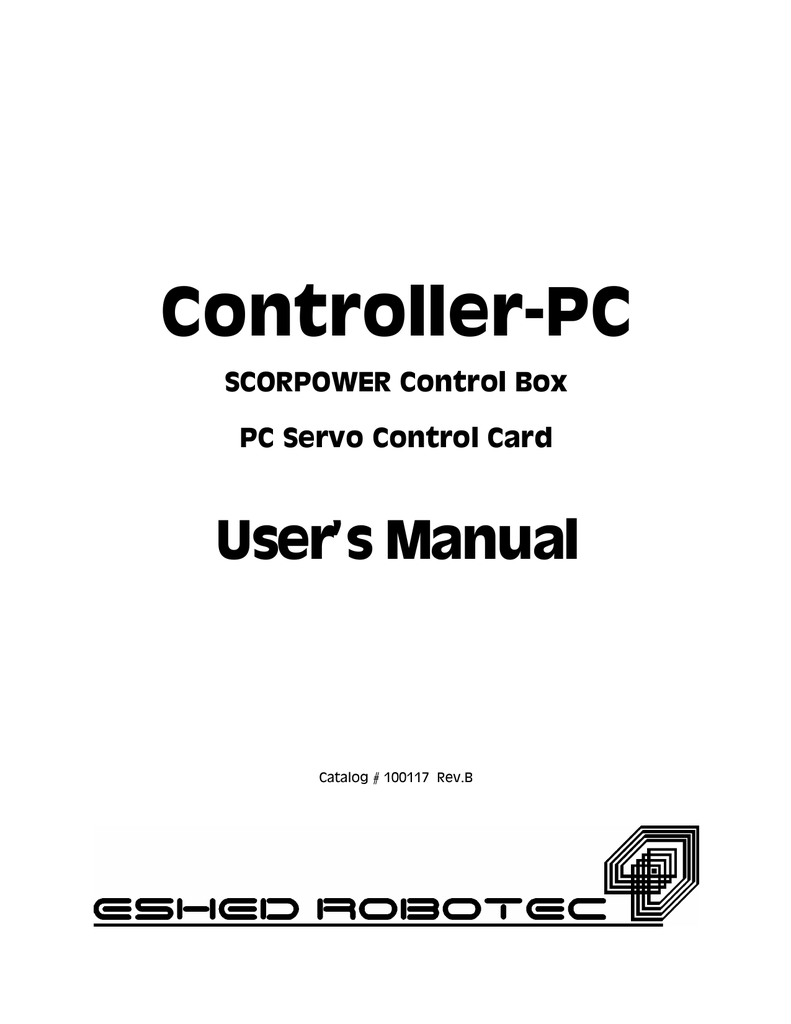 Eshed Robotec PC Servo Control Card User manual | Manualzz