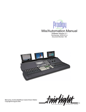 Fairlight Prodigy 2 Mix/Automation Manual | Manualzz