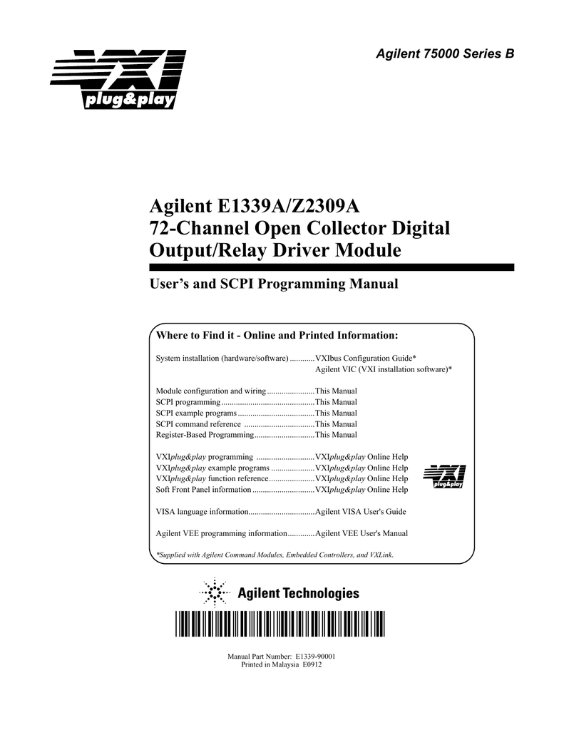Agilent Technologies Z2309a Users And Scpi Programming Manual Manualzz 7179