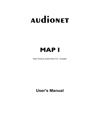 Audionet MAP I Multi Channel Audio/Video Pre-Amplifier User's Manual | Manualzz