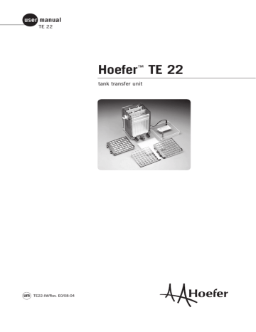 Hoefer TE 22 Tank Transfer Unit User Manual | Manualzz