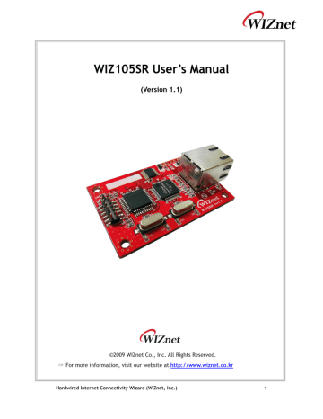 WIZ105SR User`s Manual | Manualzz