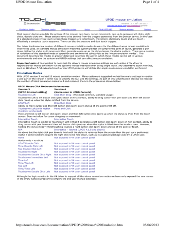 UPDD Mouse Emulation User Manual | Manualzz
