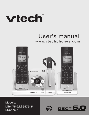 VTech LS6475-3 2 Handset Answering System User's manual | Manualzz