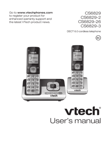 VTech CS6829-2 2 Handset Answering System User's manual | Manualzz