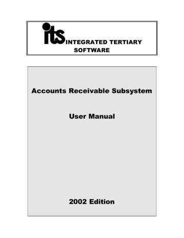 ITS Accounts Receivable Subsystem User Manual | Manualzz
