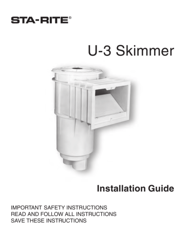 Sta-Rite U-3 Skimmer Installation Guide | Manualzz