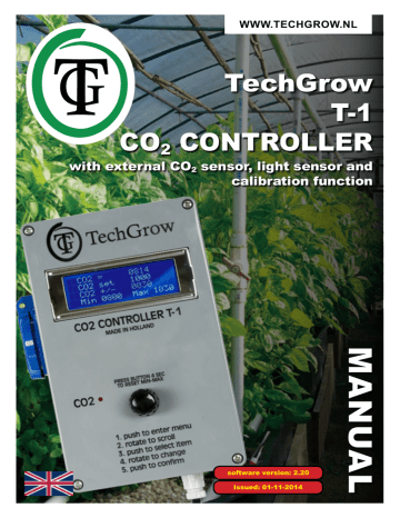 TechGrow CO2 Controller T-1 Manual | Manualzz