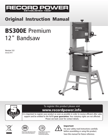 Record Power BS300E Premium Original Instruction Manual | Manualzz