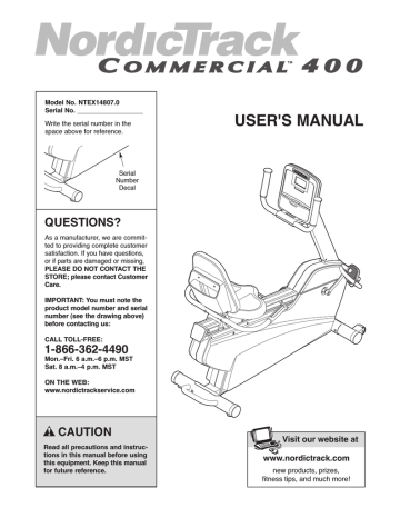 NordicTrack Commercial 400 User manual | Manualzz