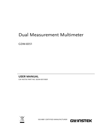 Dual Measurement Multimeter GDM-8351 User Manual | Manualzz