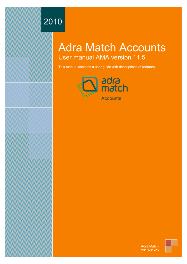 Adra Match Accounts full user manual | Manualzz