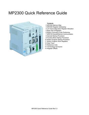 Yaskawa MP2300 Quick Reference Guide | Manualzz